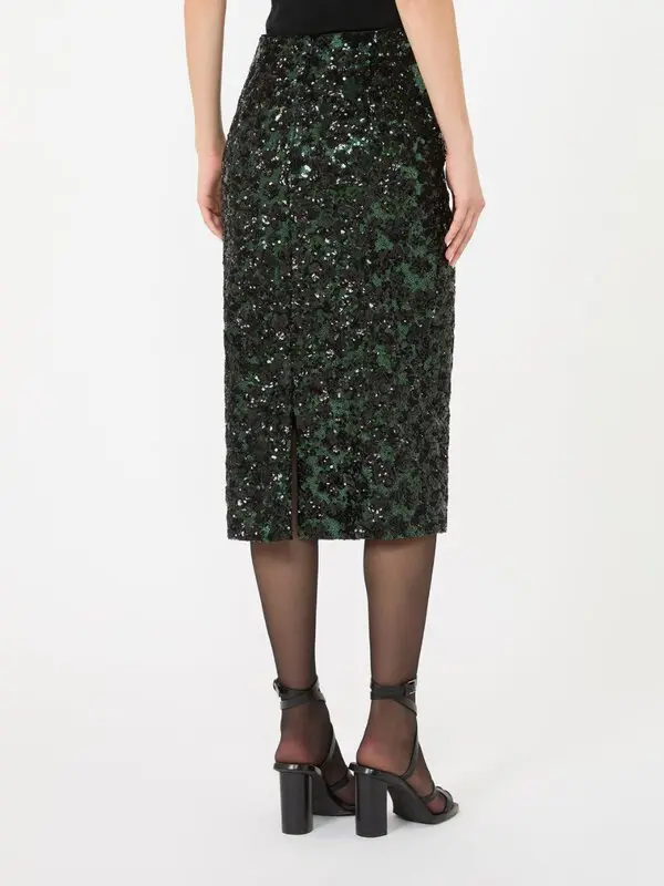 Max Mara Tulle Sequinned Pencil Skirt