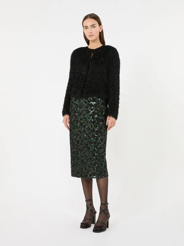 Max Mara Tulle Sequinned Pencil Skirt