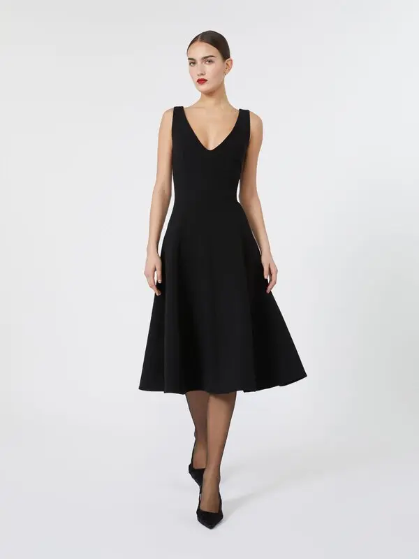 Max Mara Cady Midi Dress With Circle Skirt