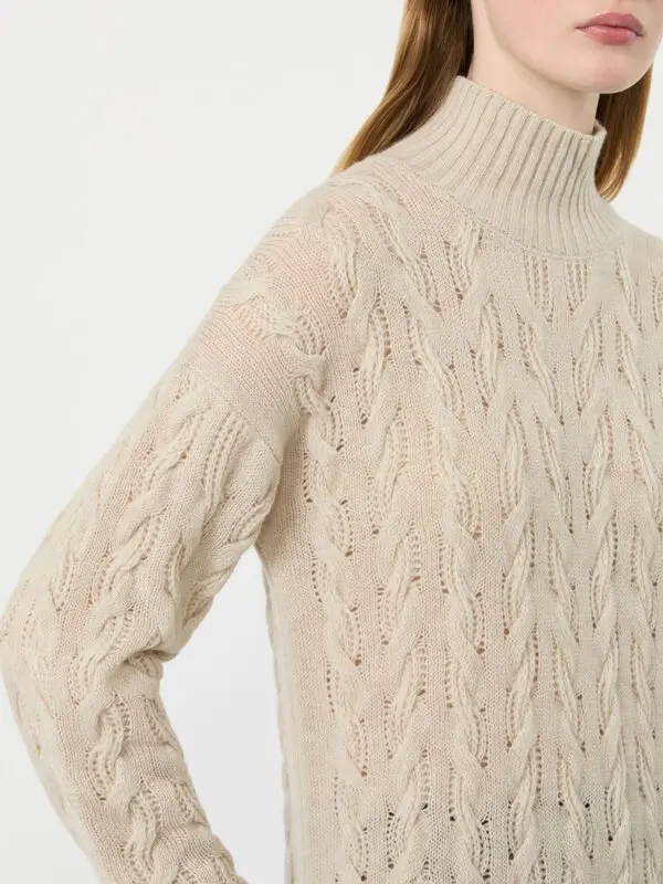 Max Mara Wool And Cashmere Relaxed-fit Cable-knit Midi Dress