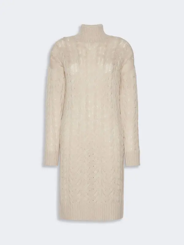 Max Mara Wool And Cashmere Relaxed-fit Cable-knit Midi Dress
