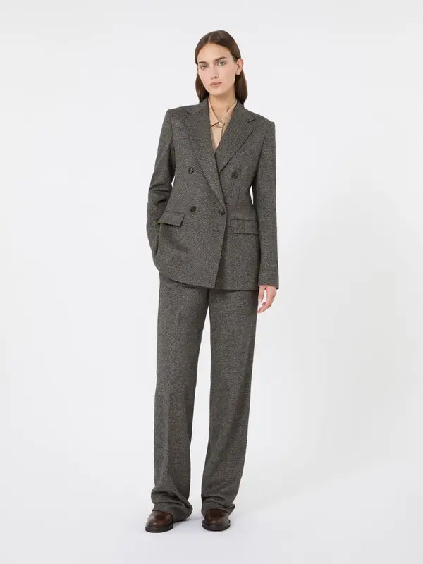 Max Mara Flared Jacquard Jersey Trousers