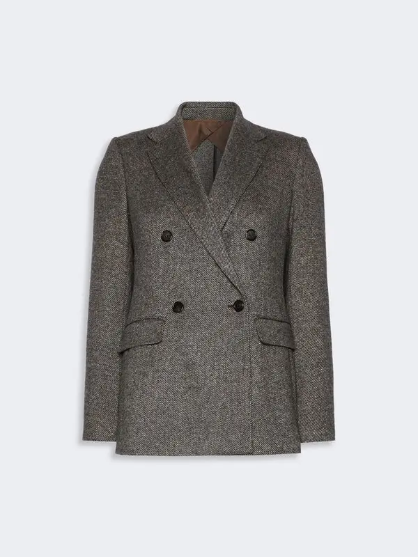 Max Mara Double-breasted Jacquard Jersey Blazer
