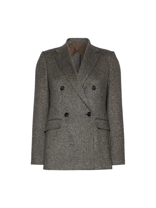 Max Mara Double-breasted Jacquard Jersey Blazer - Camel