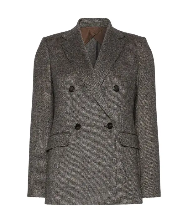 Max Mara Double-breasted Jacquard Jersey Blazer