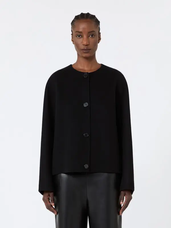 Max Mara Cropped Wool Broadcloth Jacket