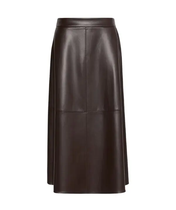 Max Mara Coated Jersey Circle Skirt - Brown