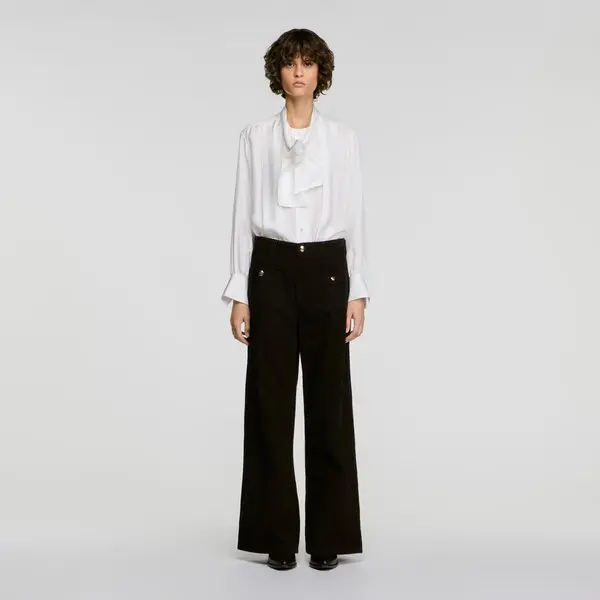 Sandro Velvet Straight-leg Trousers