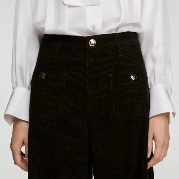 Sandro Velvet Straight-leg Trousers