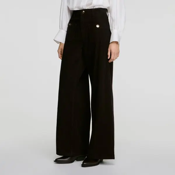 Sandro Velvet Straight-leg Trousers