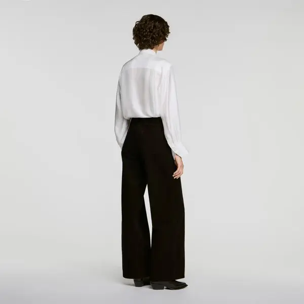 Sandro Velvet Straight-leg Trousers
