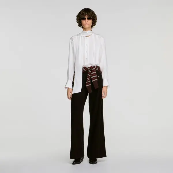 Sandro Velvet Straight-leg Trousers - Bordeaux