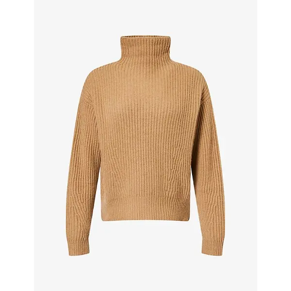 Le Kasha High-neck Rib-knit Cashmere Jumper - Camel