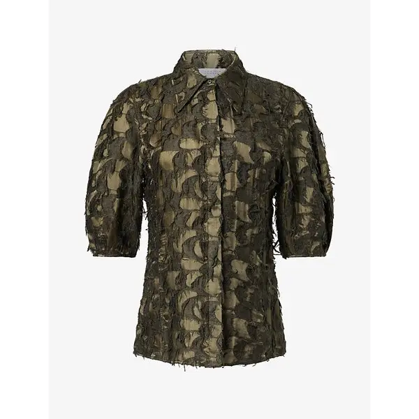 Gabriela Hearst Sansi Fringed Silk-blend Shirt - Olive