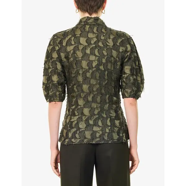 Gabriela Hearst Sansi Fringed Silk-blend Shirt