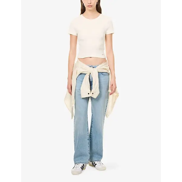 Sporty & Rich Ribbed Stretch-cotton T-shirt