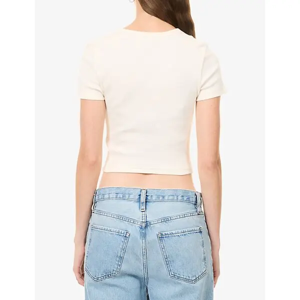 Sporty & Rich Ribbed Stretch-cotton T-shirt
