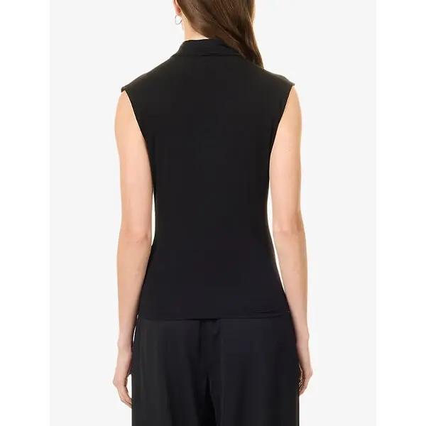 ME+EM High-neck Draped Jersey Top