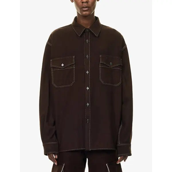 UMA WANG Tavis Flap-pockets Wool-blend Shirt