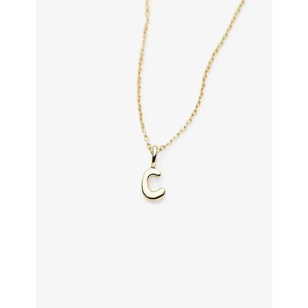 MISSOMA Fine Initial Mini C 14ct Yellow Pendant Necklace