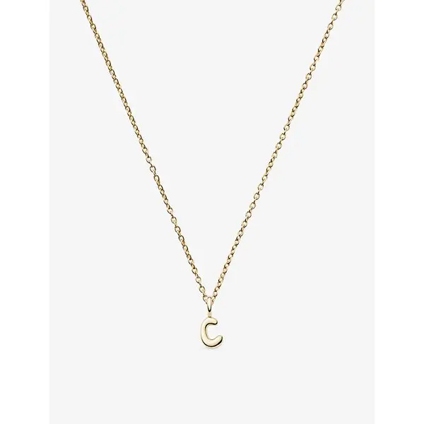 MISSOMA Fine Initial Mini C 14ct Yellow Pendant Necklace