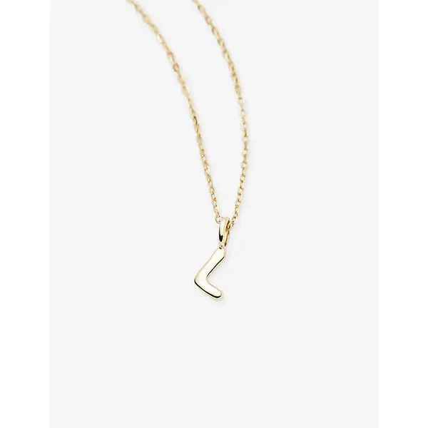 MISSOMA Fine Initial Mini L 14ct Yellow Pendant Necklace