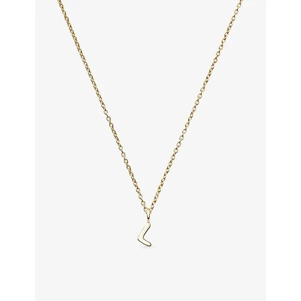 MISSOMA Fine Initial Mini L 14ct Yellow Pendant Necklace