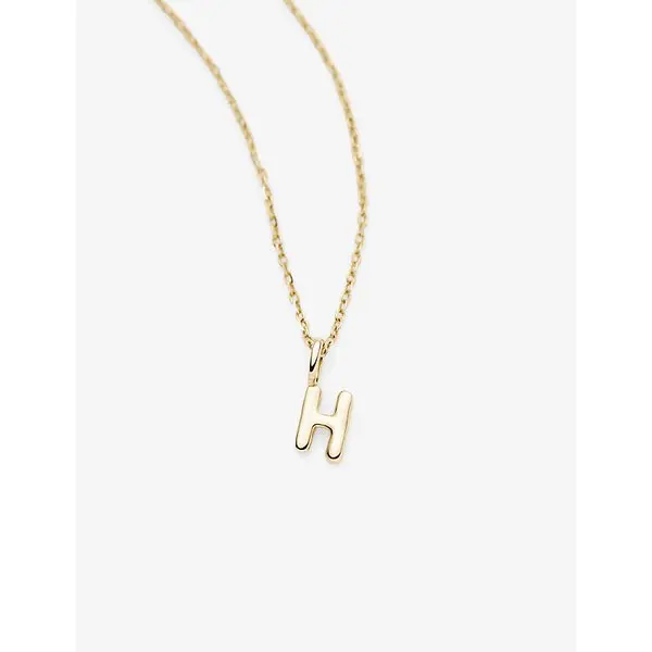 MISSOMA Fine Initial Mini H 14ct Yellow Pendant Necklace