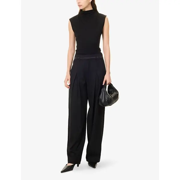 ME+EM Side-stripe Tapered Wool-blend Trousers