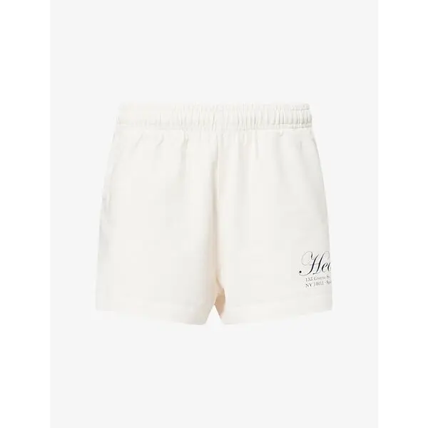 SPORTY & RICH Ny Health Disco Cotton Shorts - Ecru