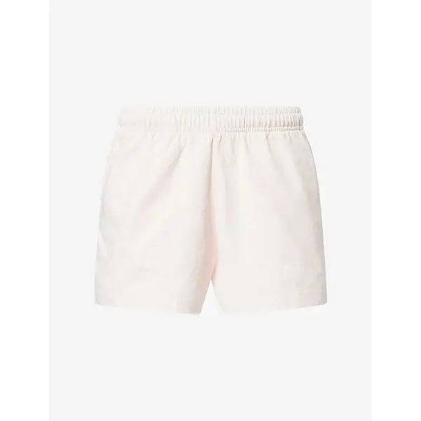 SPORTY & RICH International Disco Brand-print Cotton Shorts - Clear Pink