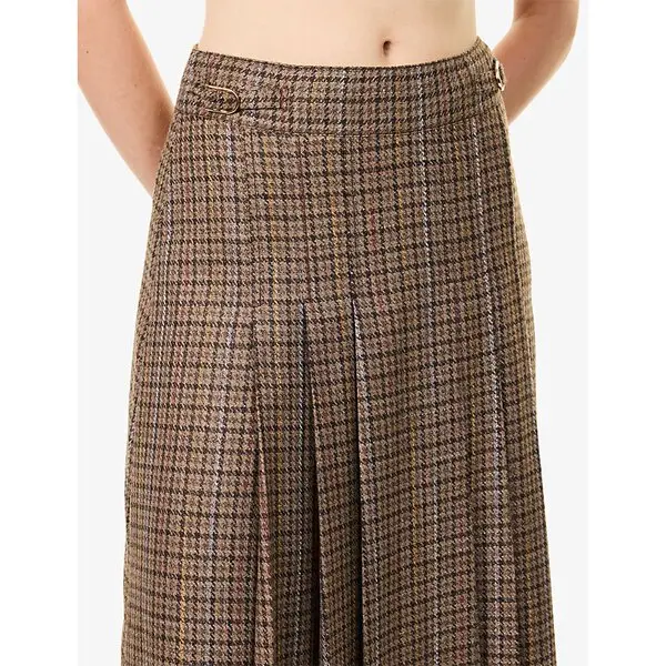 Gabriela Hearst Checked Wool-blend Midi Skirt