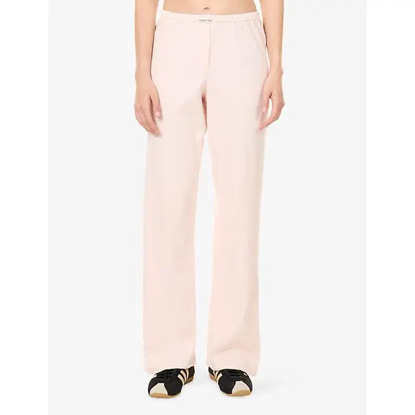 SPORTY & RICH Ribbed Stretch-cotton Jogging Bottoms