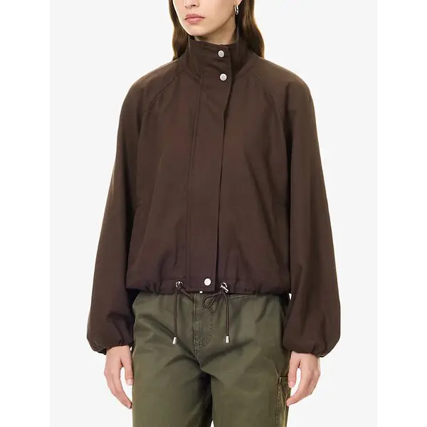 Rails Blake Drawstring-hem Cotton-blend Jacket - Espresso