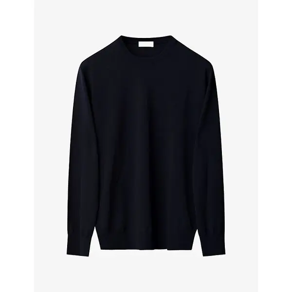 Eton Crew-neck Wool-knitted Jumper - Navy Blue