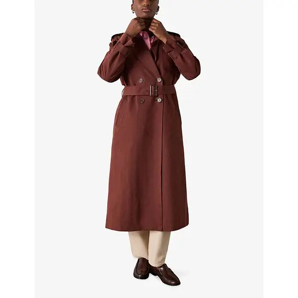 Whistles Valentina Double-breasted Cotton-blend Trench Coat