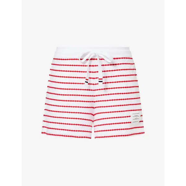 Thom Browne Striped Knitted Cotton Shorts
