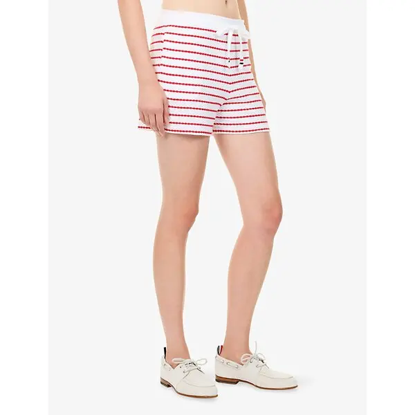 Thom Browne Striped Knitted Cotton Shorts