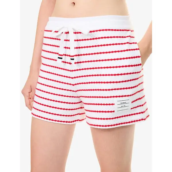 Thom Browne Striped Knitted Cotton Shorts