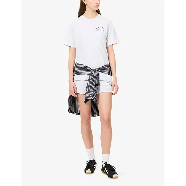 SPORTY & RICH Ny Health Disco Cotton Shorts