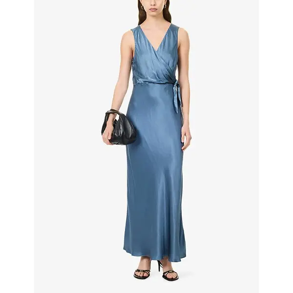 Rails Eva V-neck Satin Maxi Dress
