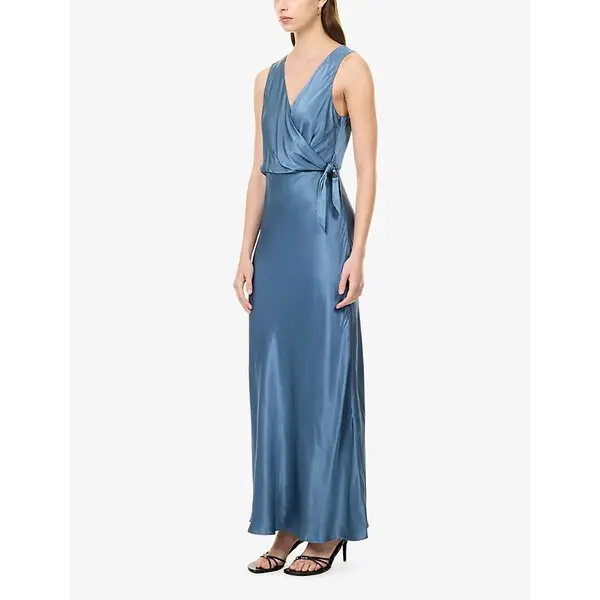 Rails Eva V-neck Satin Maxi Dress