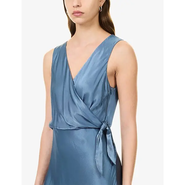 Rails Eva V-neck Satin Maxi Dress