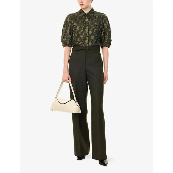 Gabriela Hearst Norman Belted Wool Trousers
