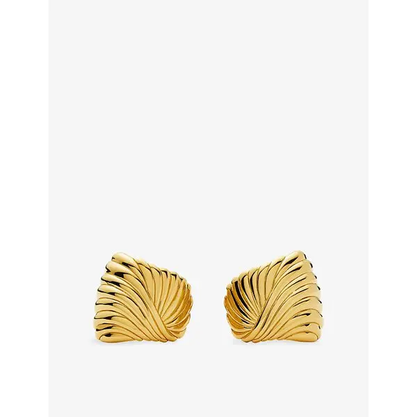 MISSOMA Ripple 18ct Yellow Plated Brass Stud Earrings - Gold
