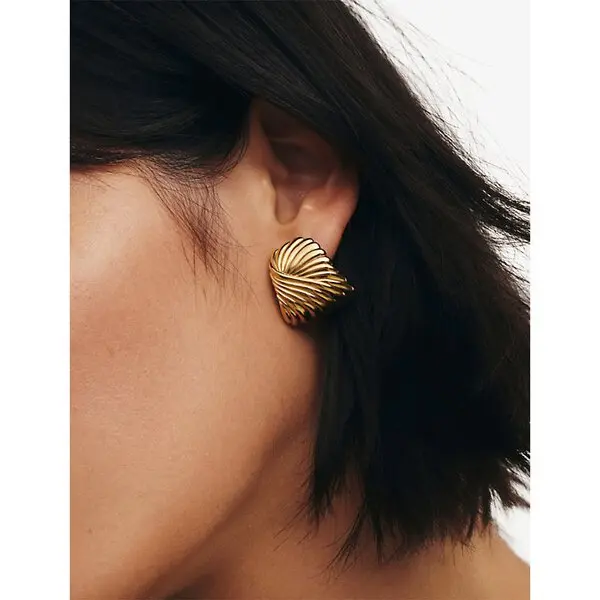 MISSOMA Ripple 18ct Yellow Plated Brass Stud Earrings