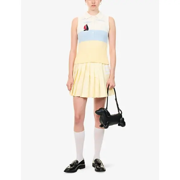 Thom Browne Nantucket Scenic-embroidered Cotton Vest Top