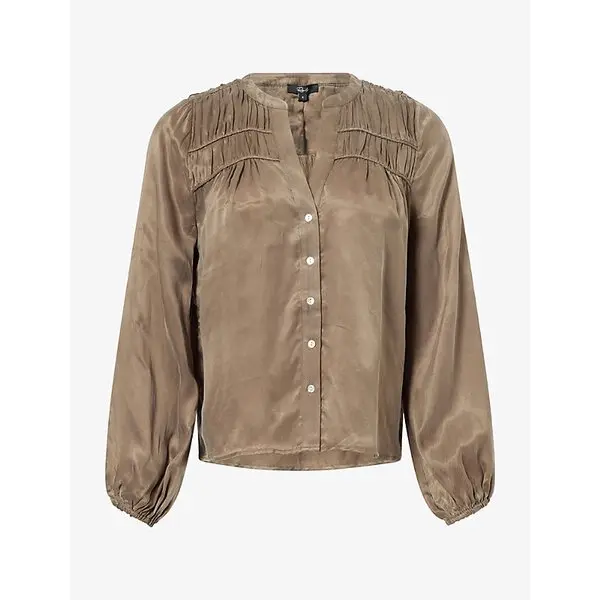 Rails Cadence Puffed-sleeve Cupro Blouse