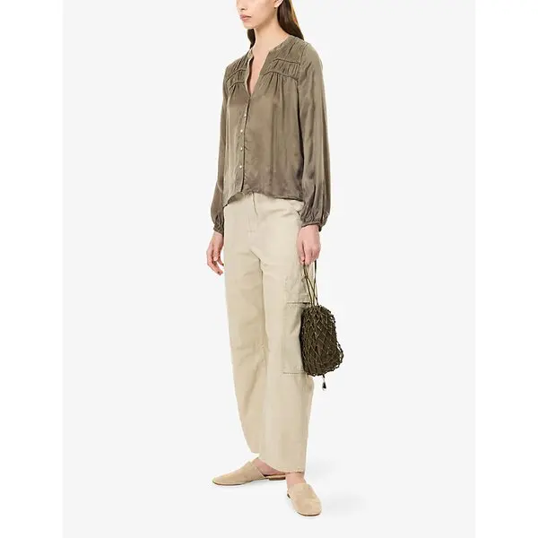 Rails Cadence Puffed-sleeve Cupro Blouse