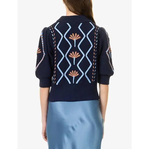 Rails Addy Floral-embroidered Cotton-blend Jumper